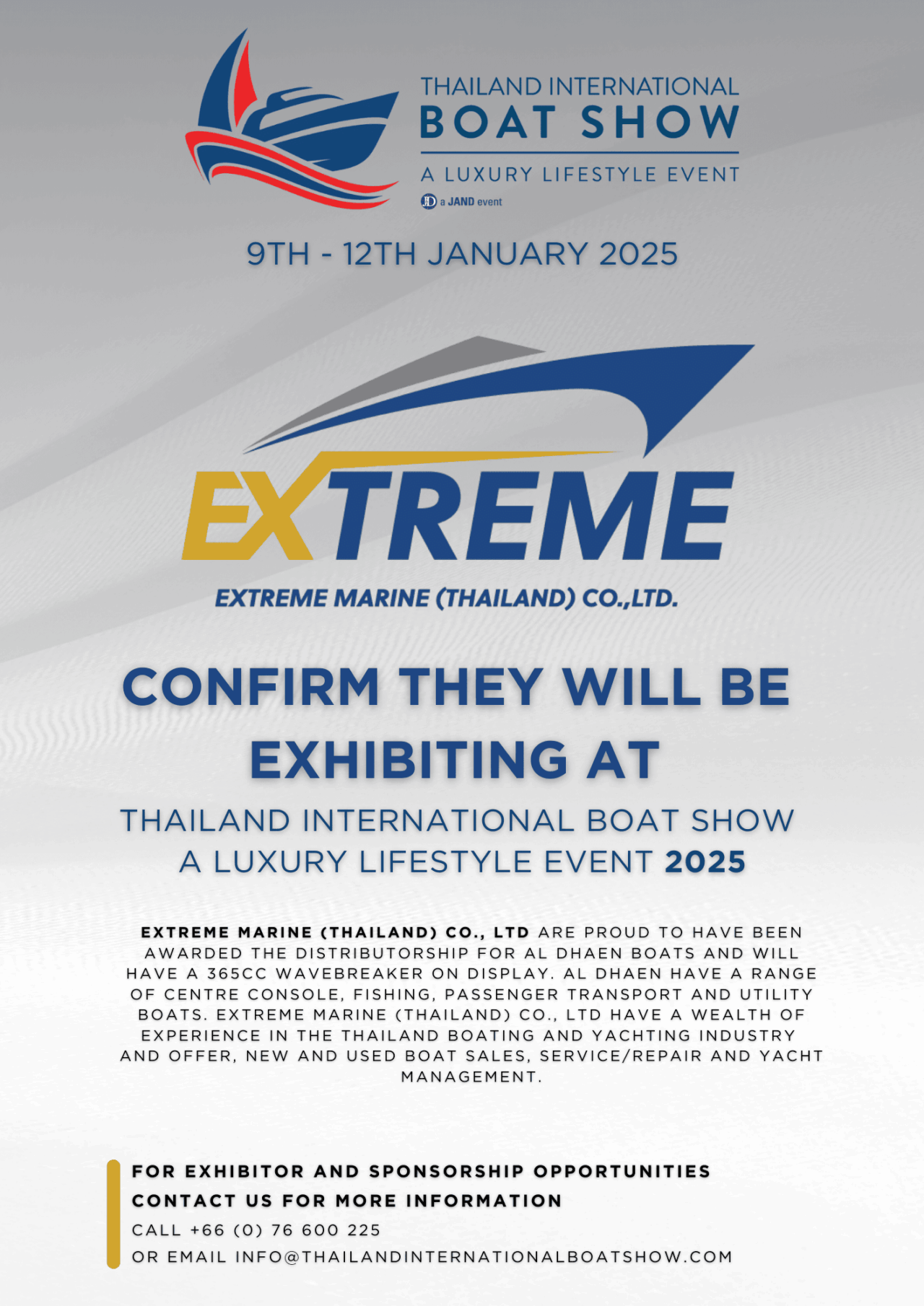 Extreme Marine confirm they will be exhibiting at the Thailand Boat ...